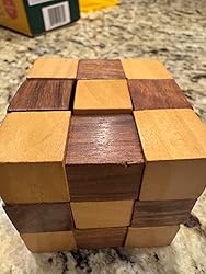 Amazon.com: TOSQP27 Wooden Puzzle Brainteaser Snake Cube Handmade Adult ...