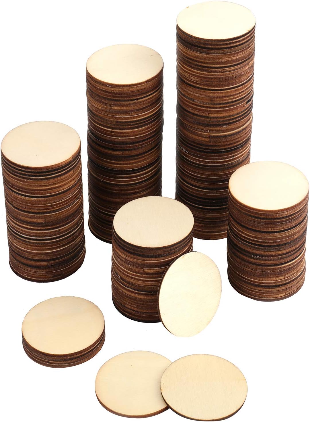 Amazon.com: 300 Pieces 2 Inch Unfinished Round Wood Slices Round Wooden ...