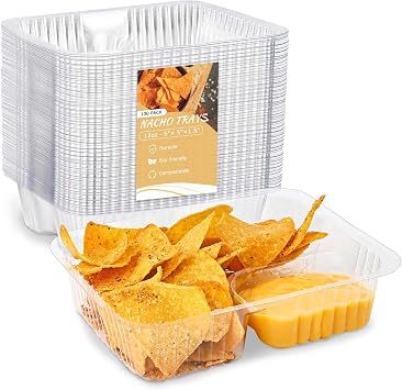 Amazon.com: TOFLEN 12oz Plastic Nacho Trays Disposable (100-Count ...