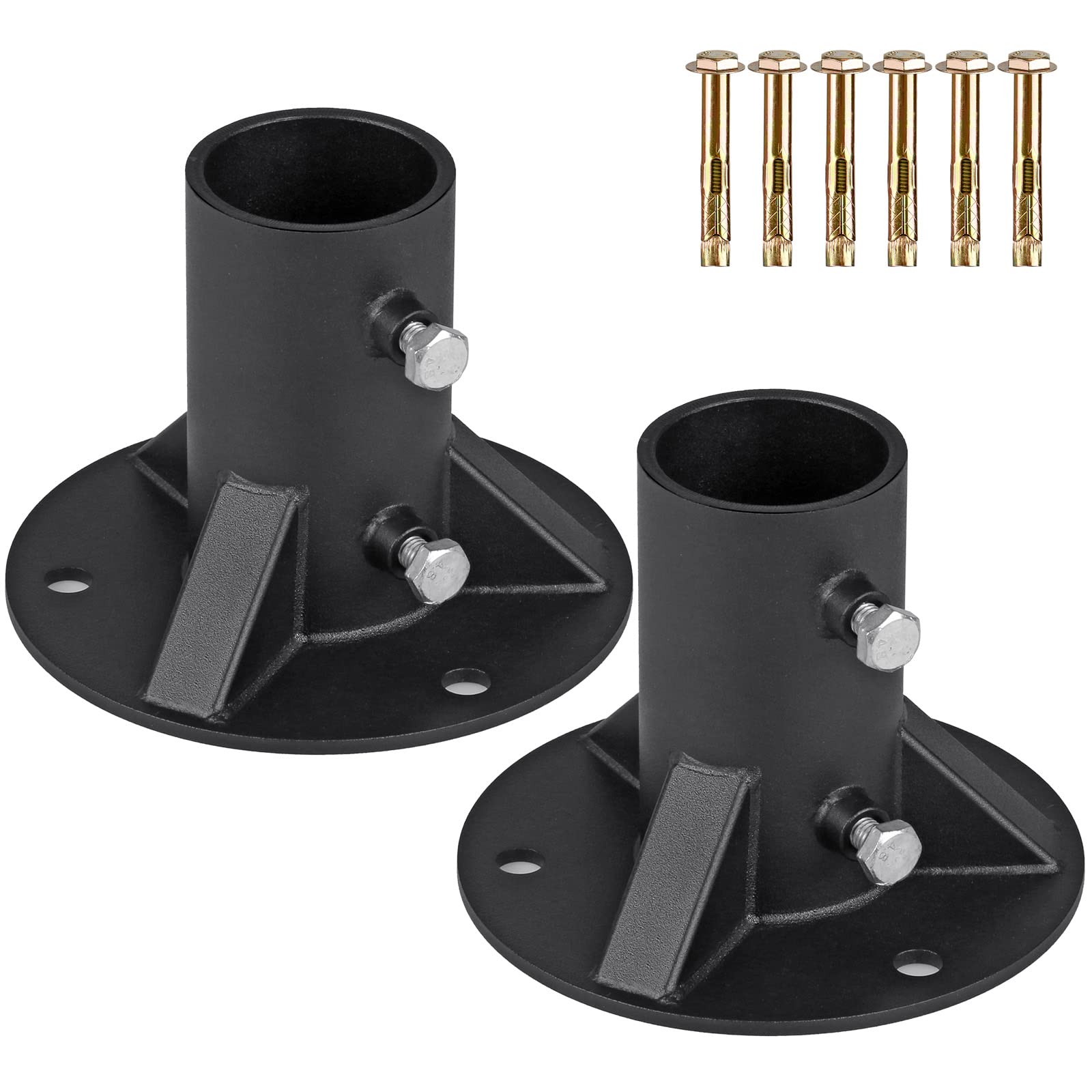 Mailbox With Post 2 Base Flanges For Chain Link Fence Posts - Heavy ...