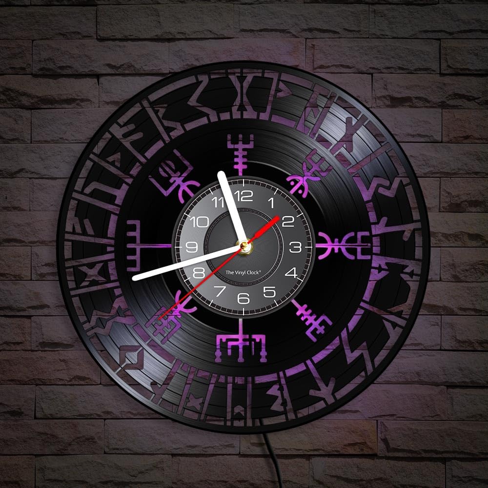 Amazon.com: Timethink 12 Inch Viking LED Vinyl Record Wall Clock with 7 ...