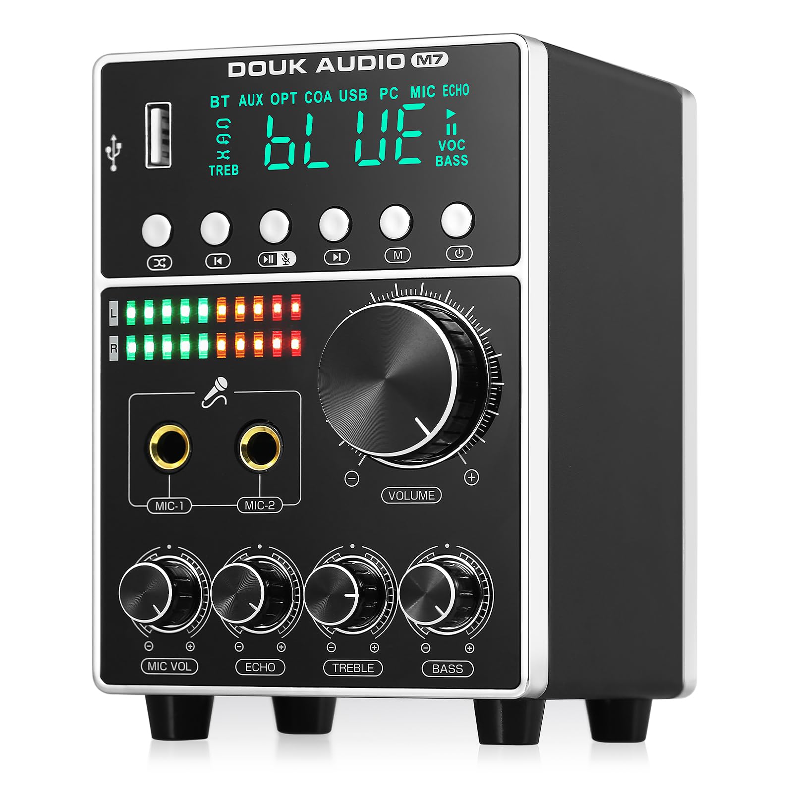 Amazon.com: Douk Audio M7 136W Karaoke Wireless Bluetooth Amplifier, 2 ...