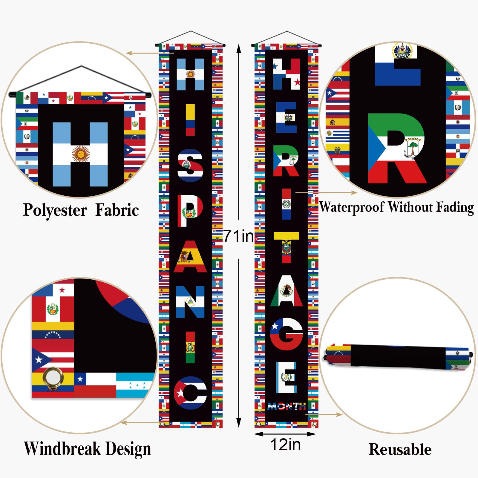 Snapklik.com : Hispanic Heritage Month Porch Banner Latino 21 Spanish ...