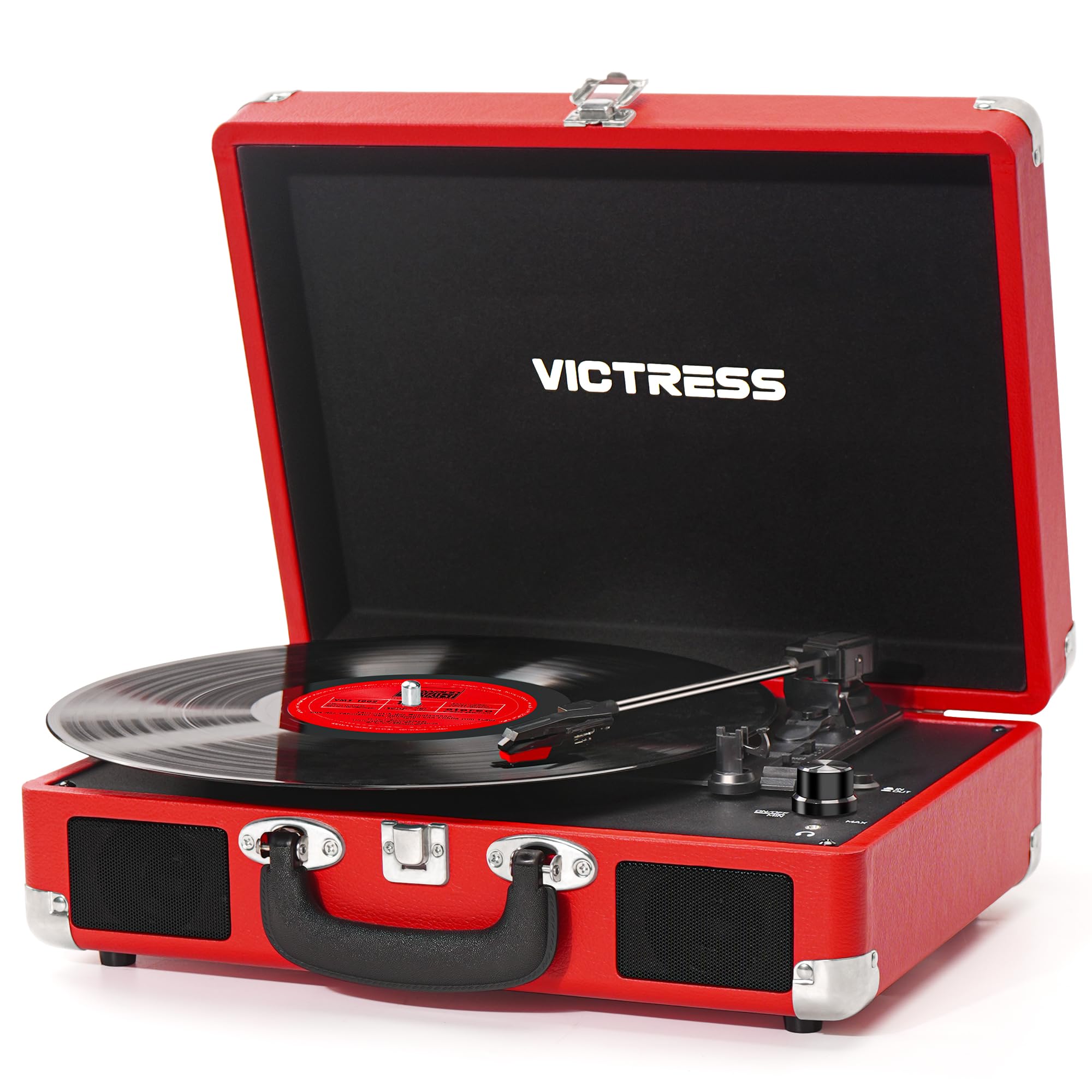 Amazon.com: VICTRESS Vinyl Record Player, Portable Suitcase Record ...