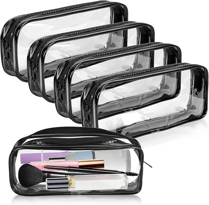 Amazon.com: ISUSSER 5 Pack Clear PVC Zipper Pencil Pouch, Pen Pencil ...