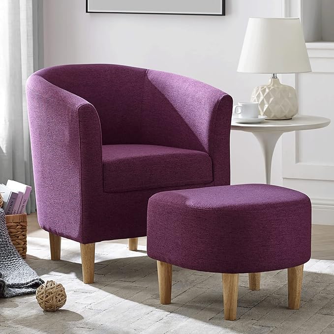 Marketero Tub Chairs Living Room Armchairs and Footstool, Single Cuddle ...