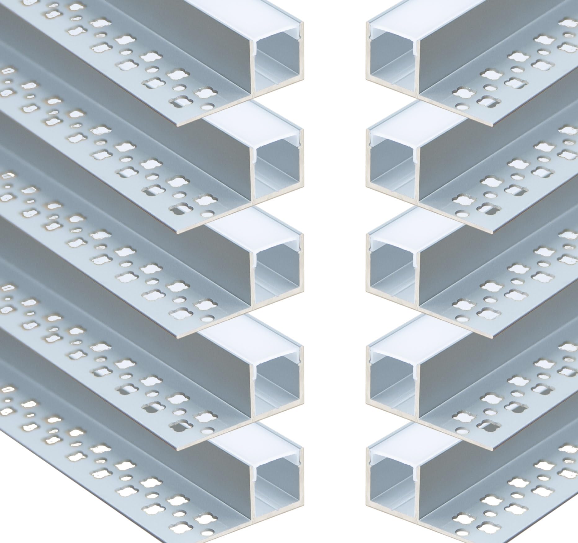 StarlandLed 10-Pack 6.6FT/2 Meter Plaster-in Recessed Slim LED Aluminum ...