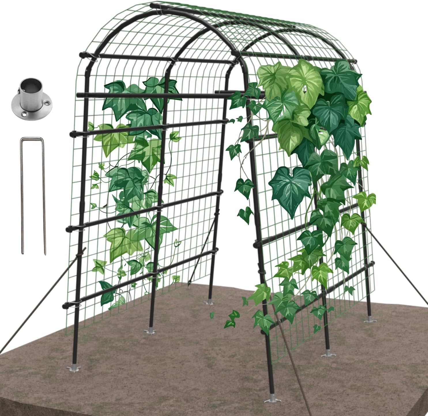 Amazon.com : Kirumie Garden Arch Trellis for Climbing Plants Outdoor ...