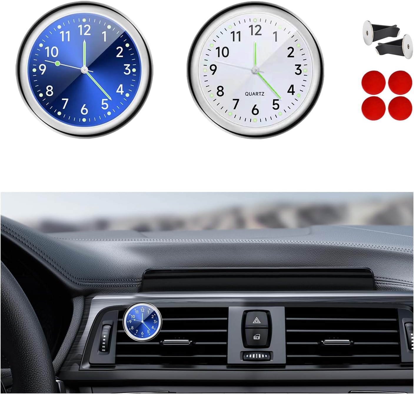 Amazon.com: Irinidig 2 PCS Mini Car Clock for Dashboard, 1.57" x 0.31 ...