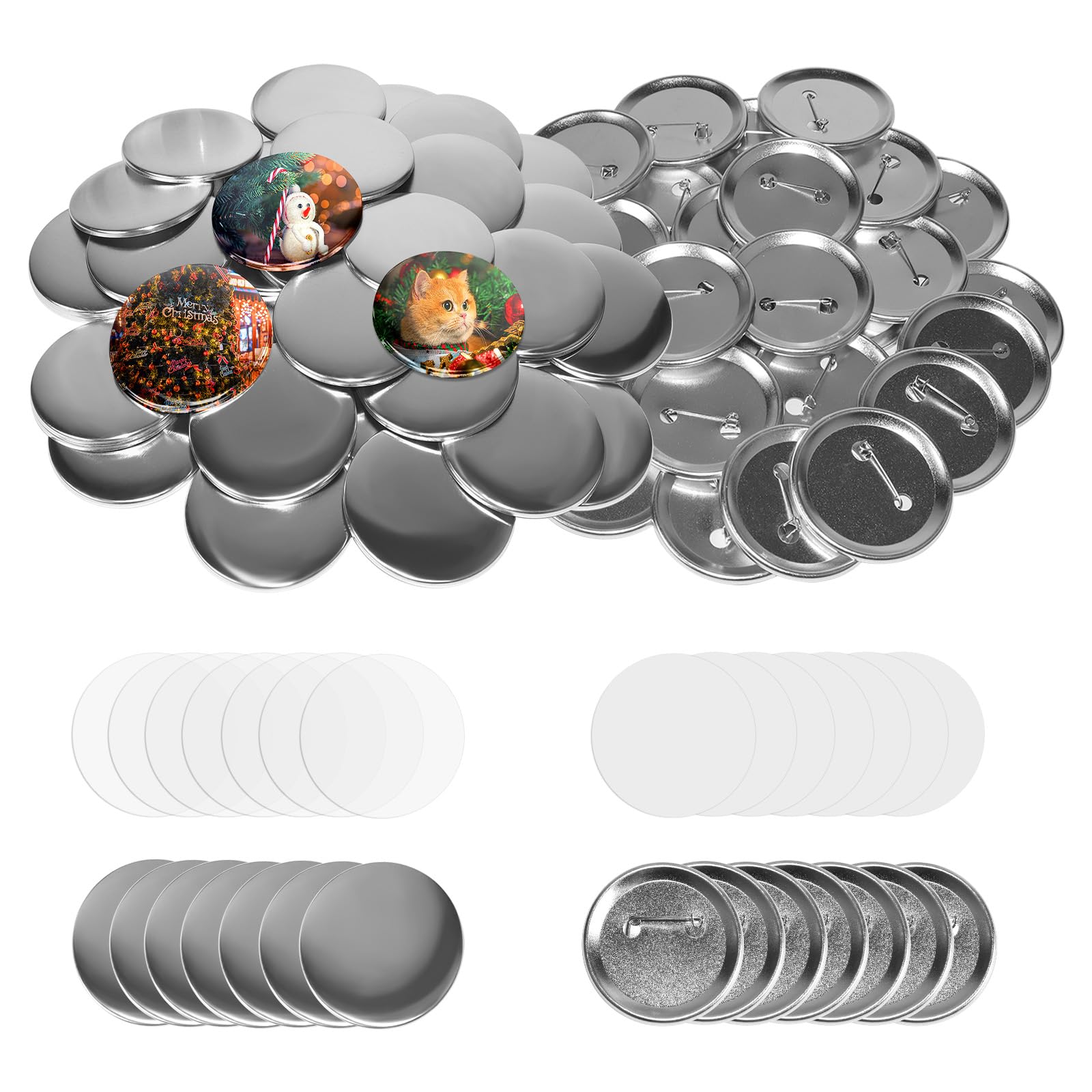 Amazon.com: 100 Sets 0.98 Inch Button Maker Supplies 25mm Button Making ...