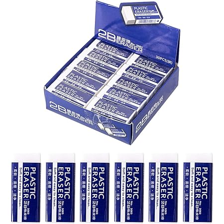 Liwein 30 Pieces Plastic Rubbers Erasers Large White Classic Eraser ...