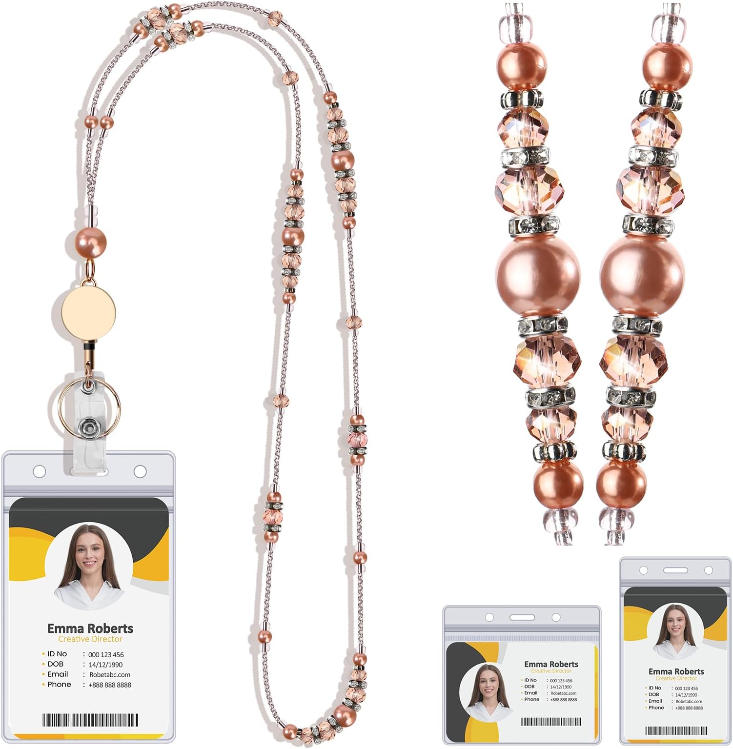 Amazon.com : Lanyards for ID Badges and Keys, Retractable Badge Lanyard ...