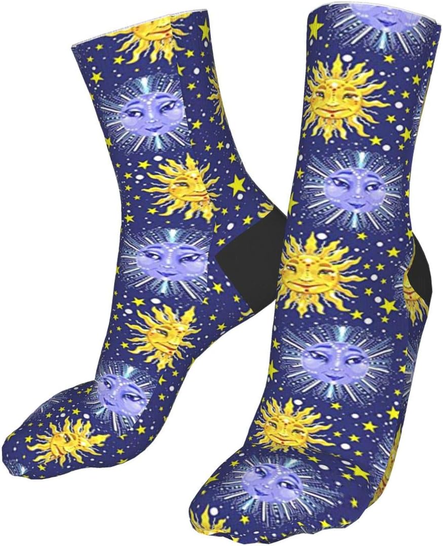 Amazon.com: antfeagor Casual Socks Sun Moon and Stars Celestial ...