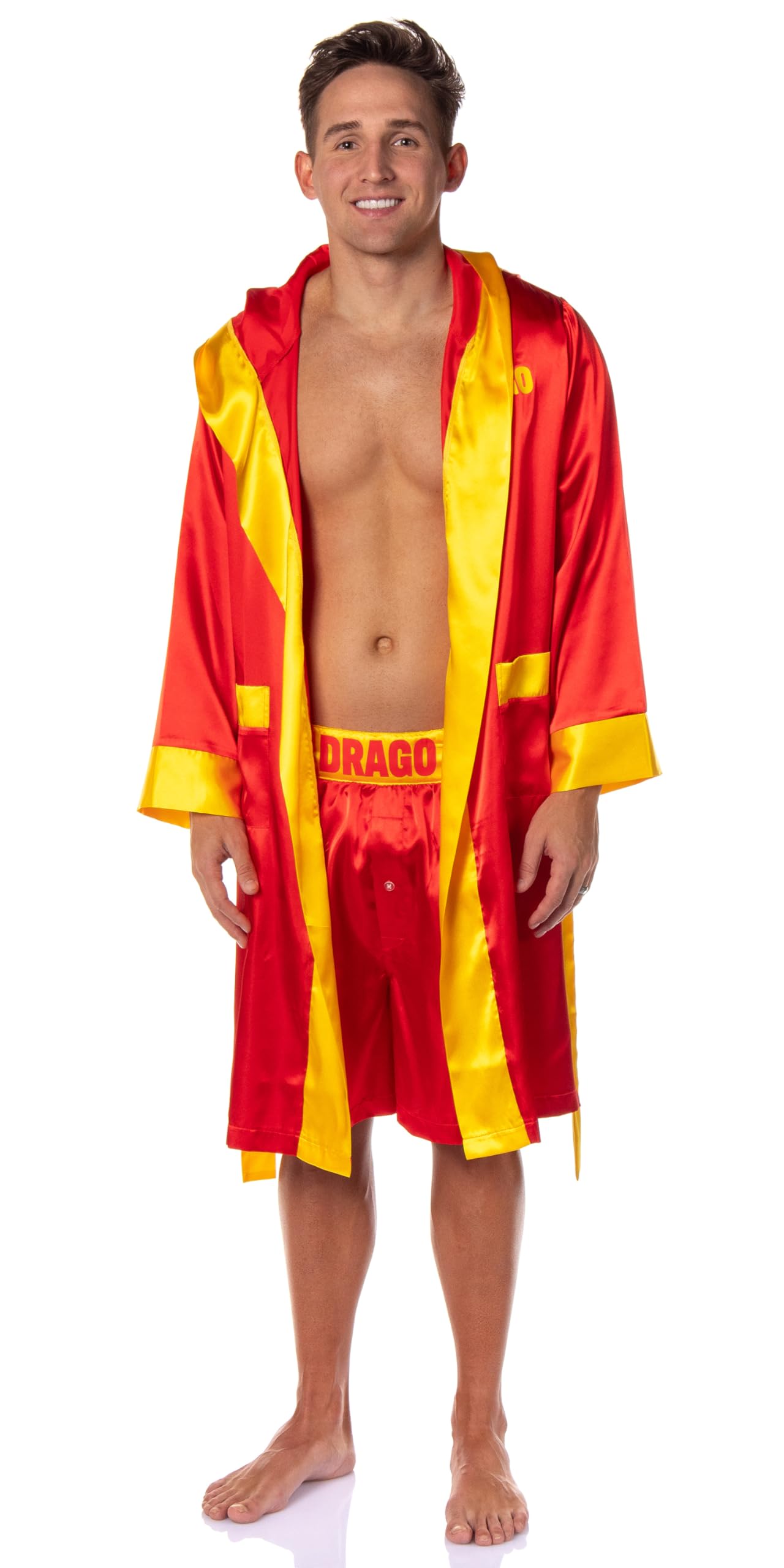 INTIMO Rocky Balboa Men's Film Movie Satin Robe and Short Set (Ivan Drago, Small/Medium) at ...