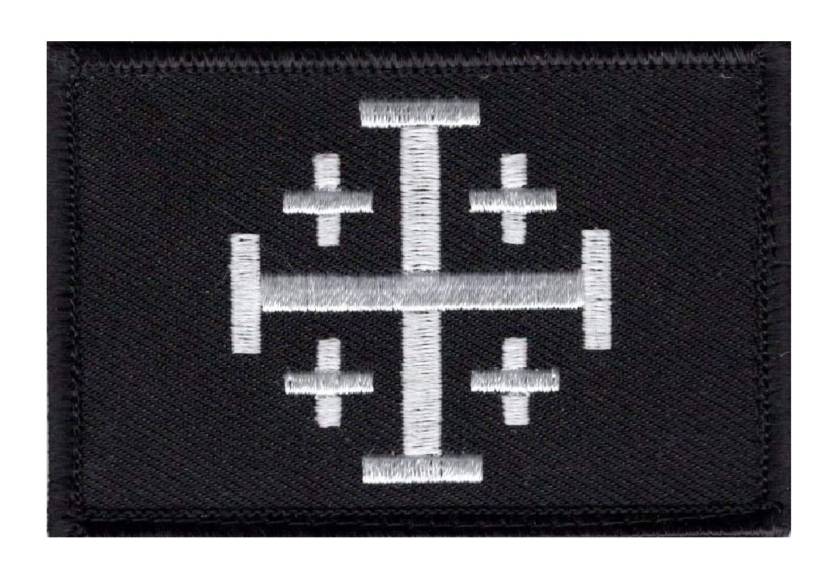 Amazon.com: Jerusalem Cross Embroidered Hook Patch by Miltacusa (JR7 ...