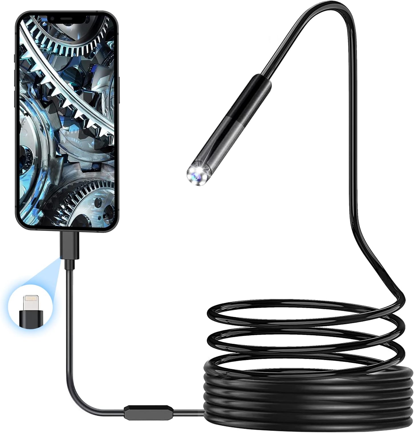 Hopefox Endoscope Camera - 3 in 1 Wireless Industrial Borescope with 6 ...