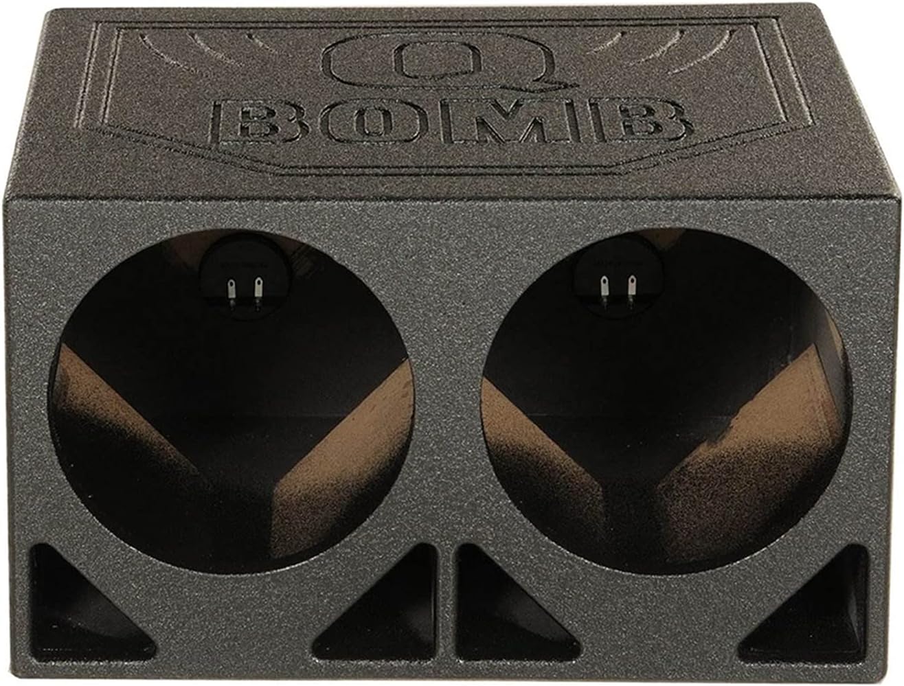 Amazon.com : Q Power Dual 10 Inch Vented Triangle Ported Wood Subwoofer ...
