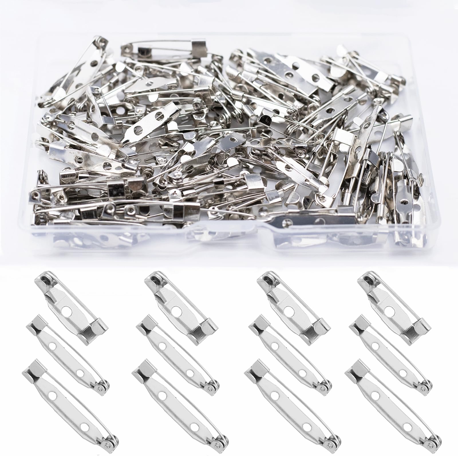 Amazon.com: 150Pcs Locking Pins Backs Brooch Badge Bar Pins Jewelry ...