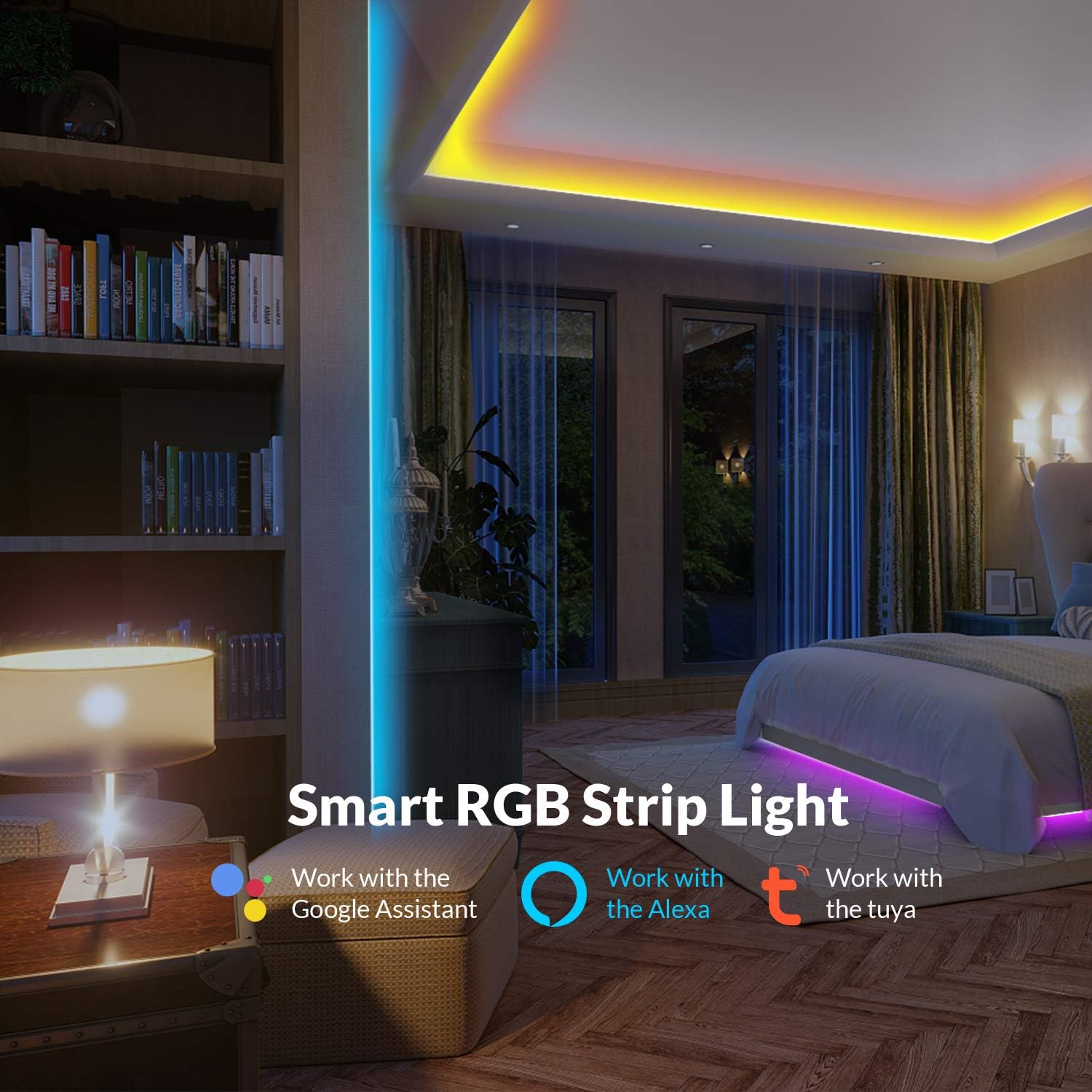 Smart WiFi Led Strip Lights Support Alexa with Remote Controller,20m ...