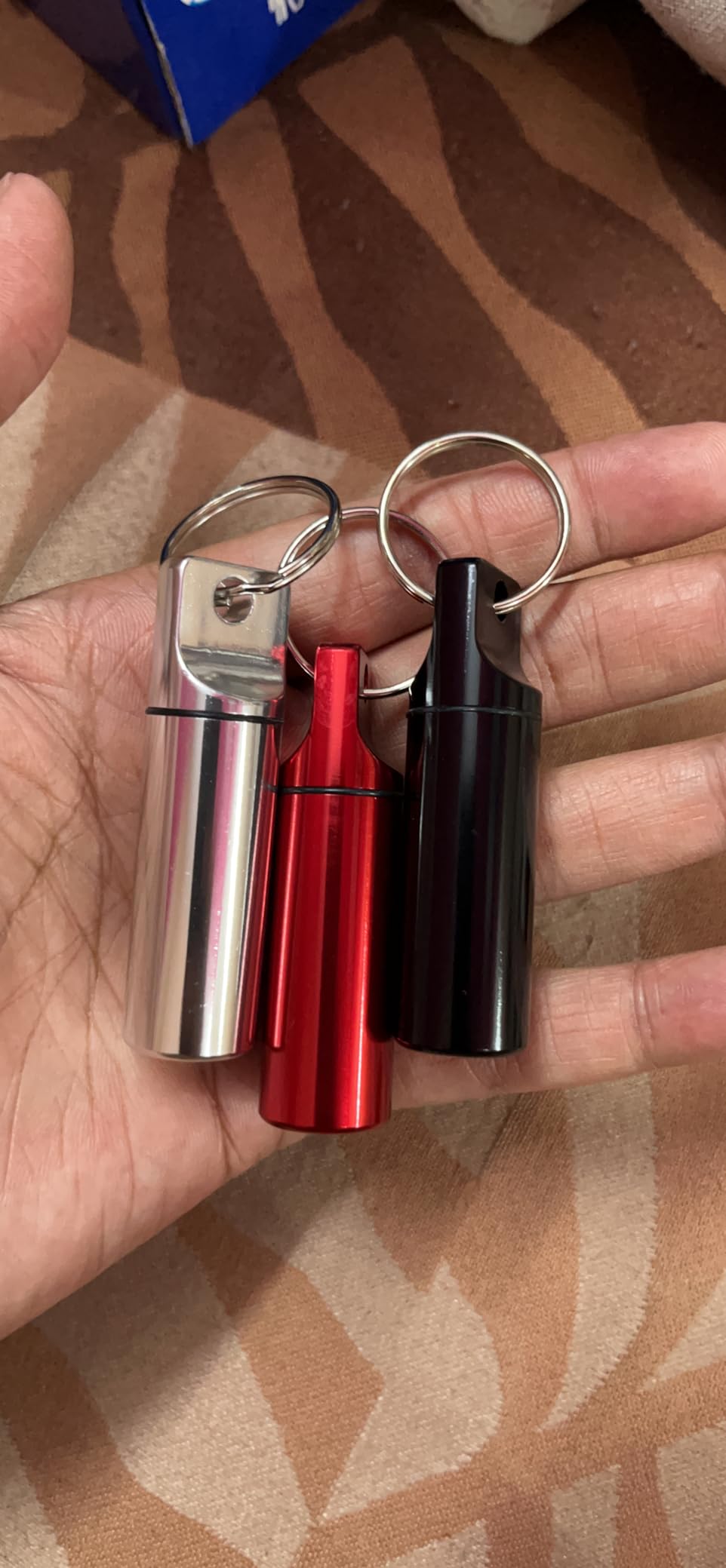 HANNEA® 3PCS Aluminum Keychain Medication Pill Box, Waterproof Mini ...