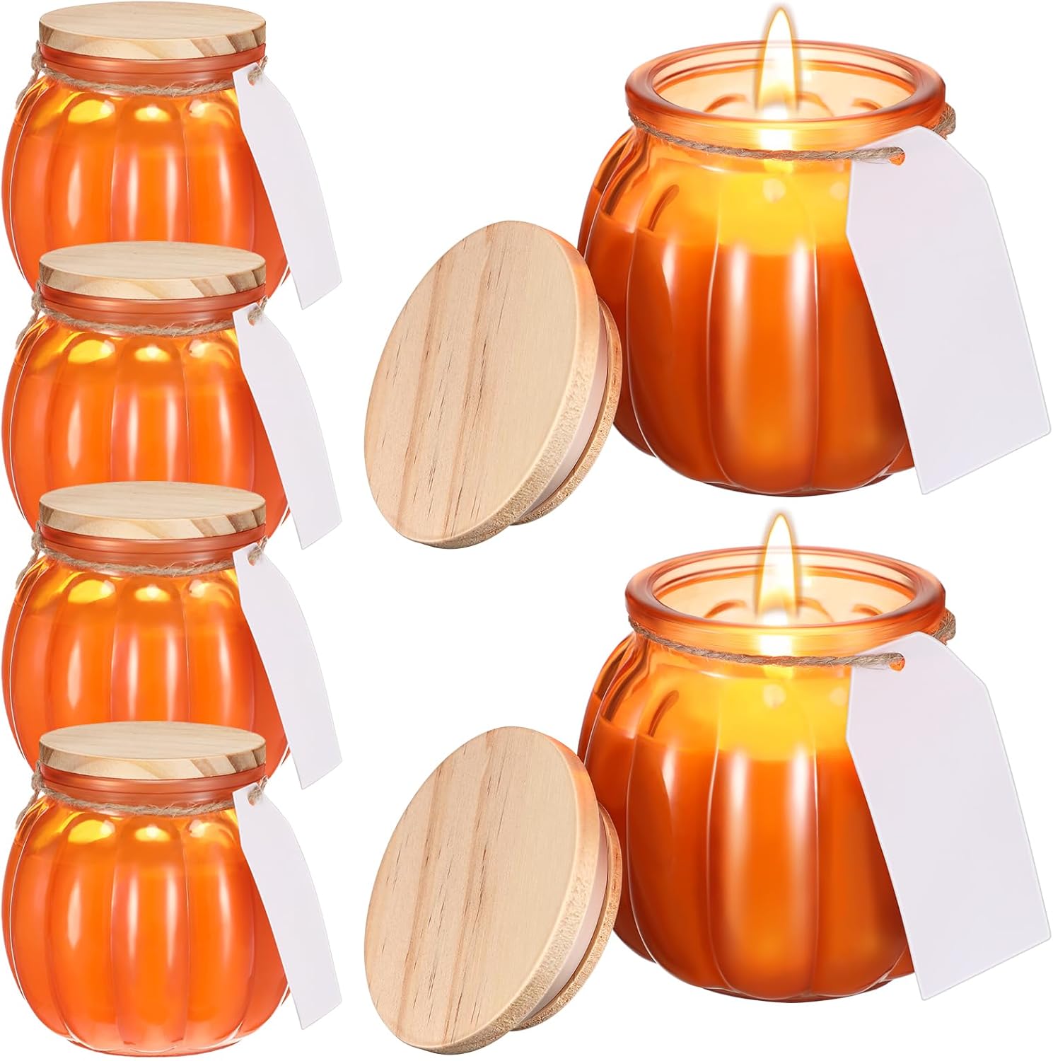 Amazon.com: MTLEE 6 Pcs Fall Pumpkin Shaped Candles Pumpkin Spice ...