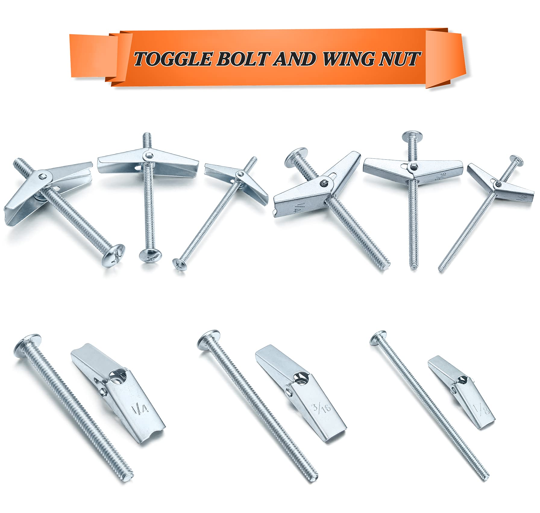 Snapklik.com : Camtek 24PCS Toggle Bolt And Wing Nut Set, Hollow Wall ...