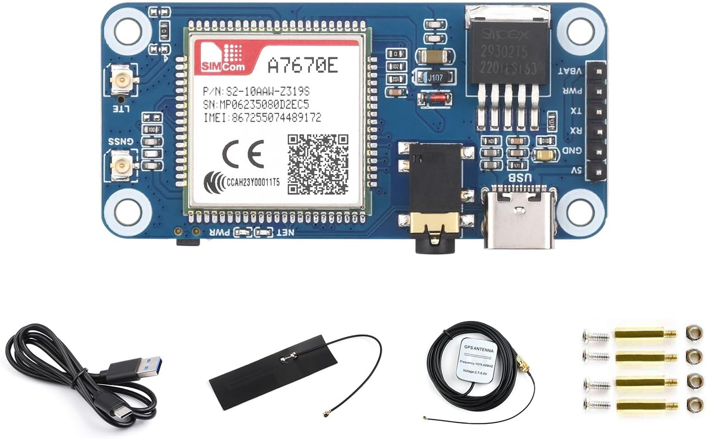 Waveshare SIM7600E-H 4G-Module, Used for Windows/Linux Dial-up Internet ...