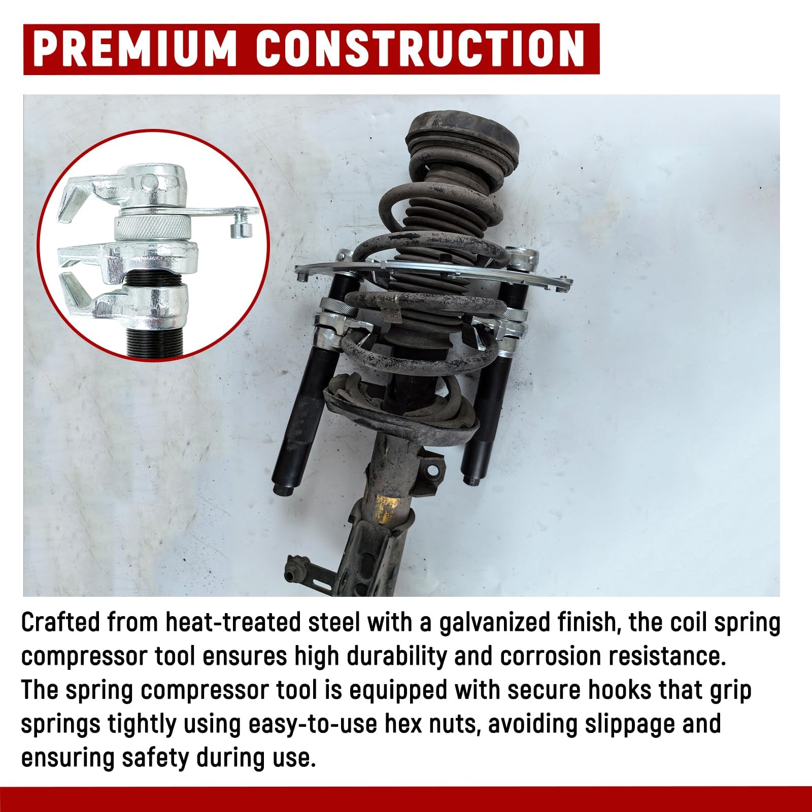 Snapklik.com : Coil Spring Compressor Tool 2200 Lbs Capacity Strut ...