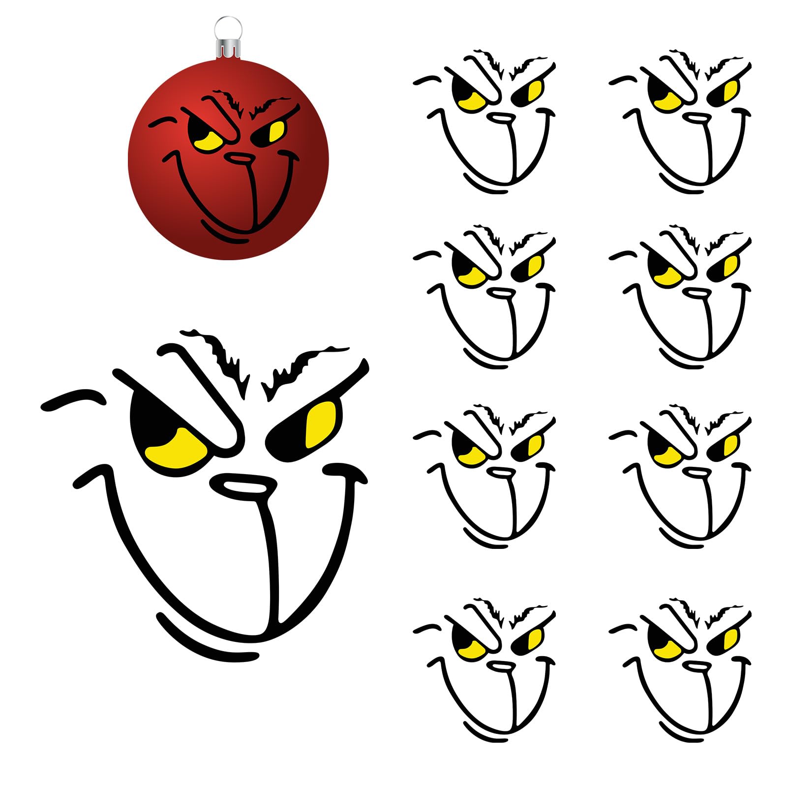 Amazon.com: 10 Pcs Christmas Ornament Stickers, Christmas Vinyl ...