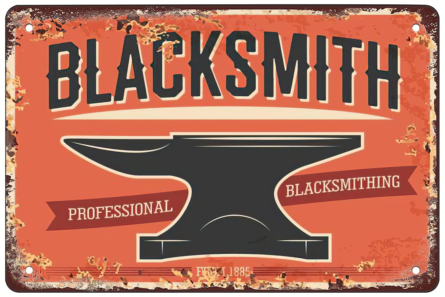 Amazon.com: Blacksmith Forge Craftsman Workshop Rusty Plate Vintage ...