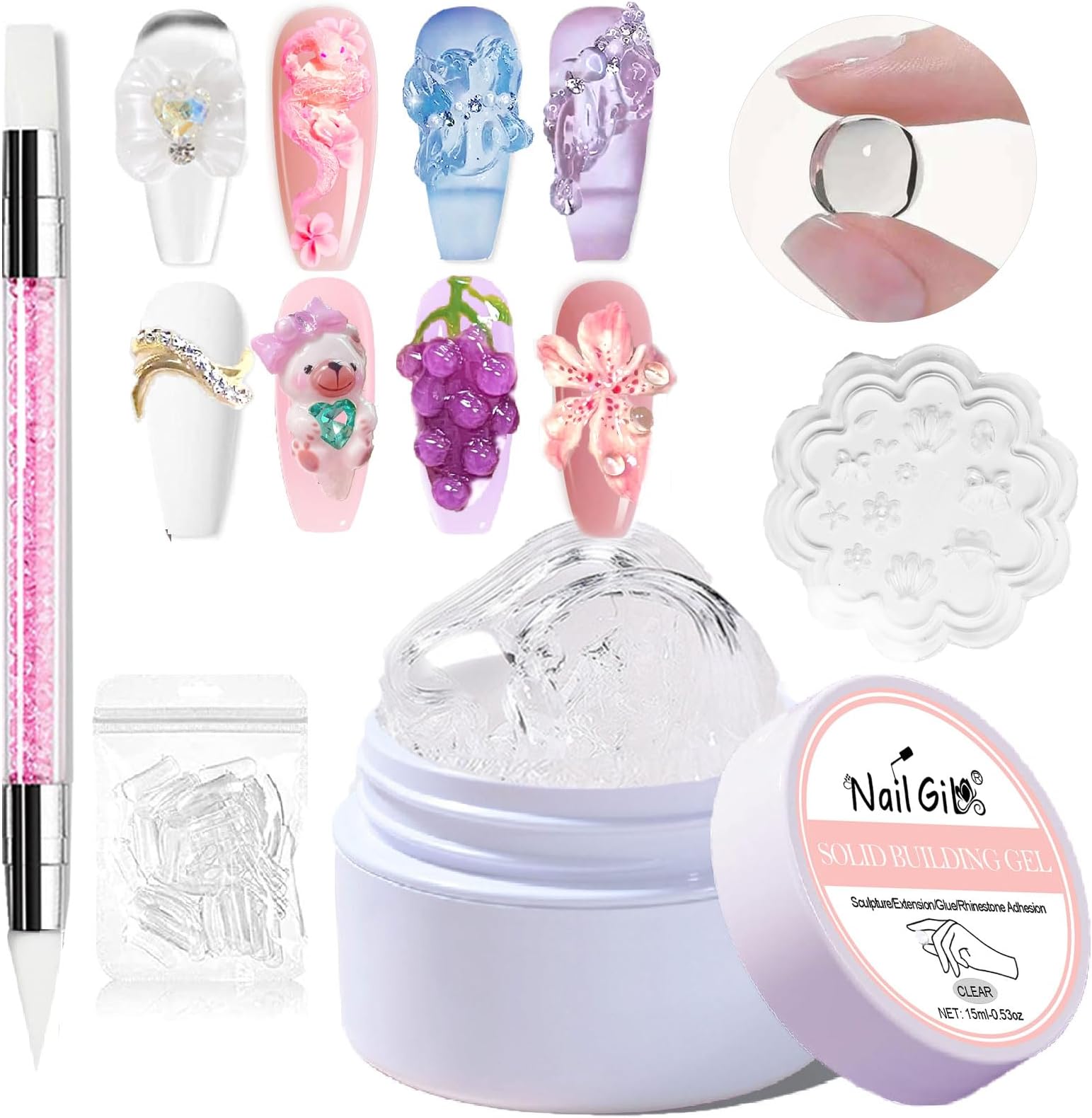 Amazon.com : NAILGIL Solid Builder Gel For Nails,3D Gel Nail Art ...