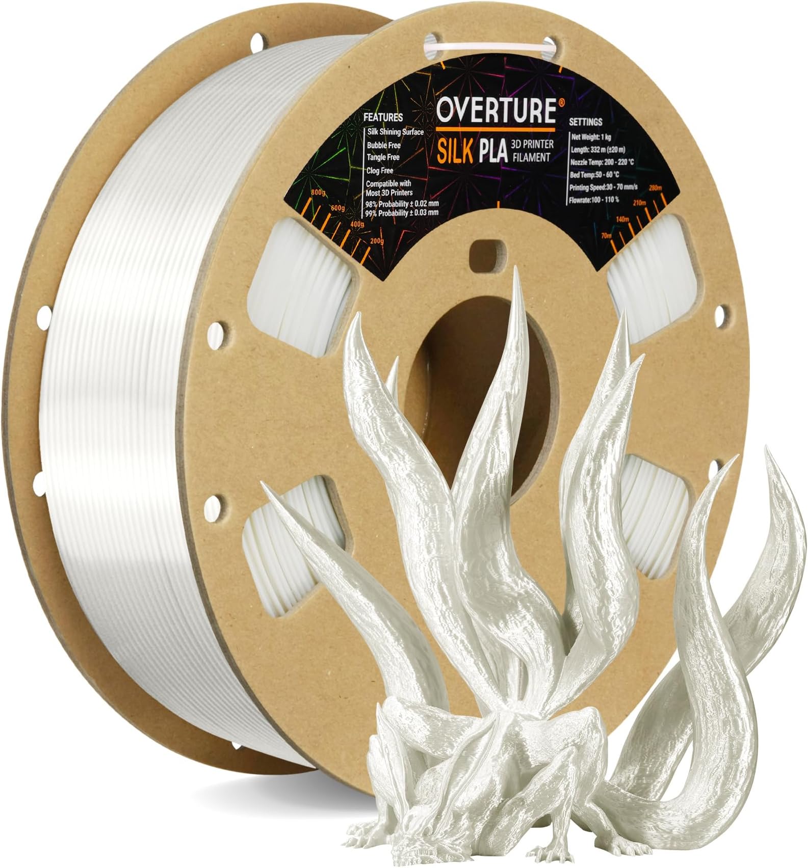 OVERTURE Rock PLA Filamento 1.75mm Consumo, Marmo PLA Roll 1kg Bobina(2 ...