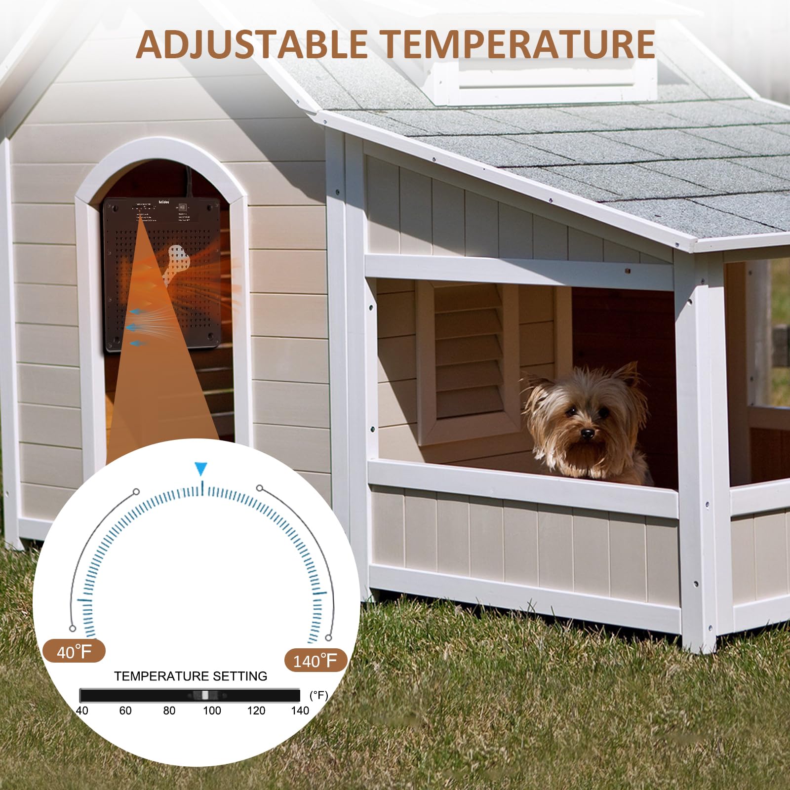 Snapklik.com : Briidea 140W Dog House Heater, 40-140 Adjustable ...