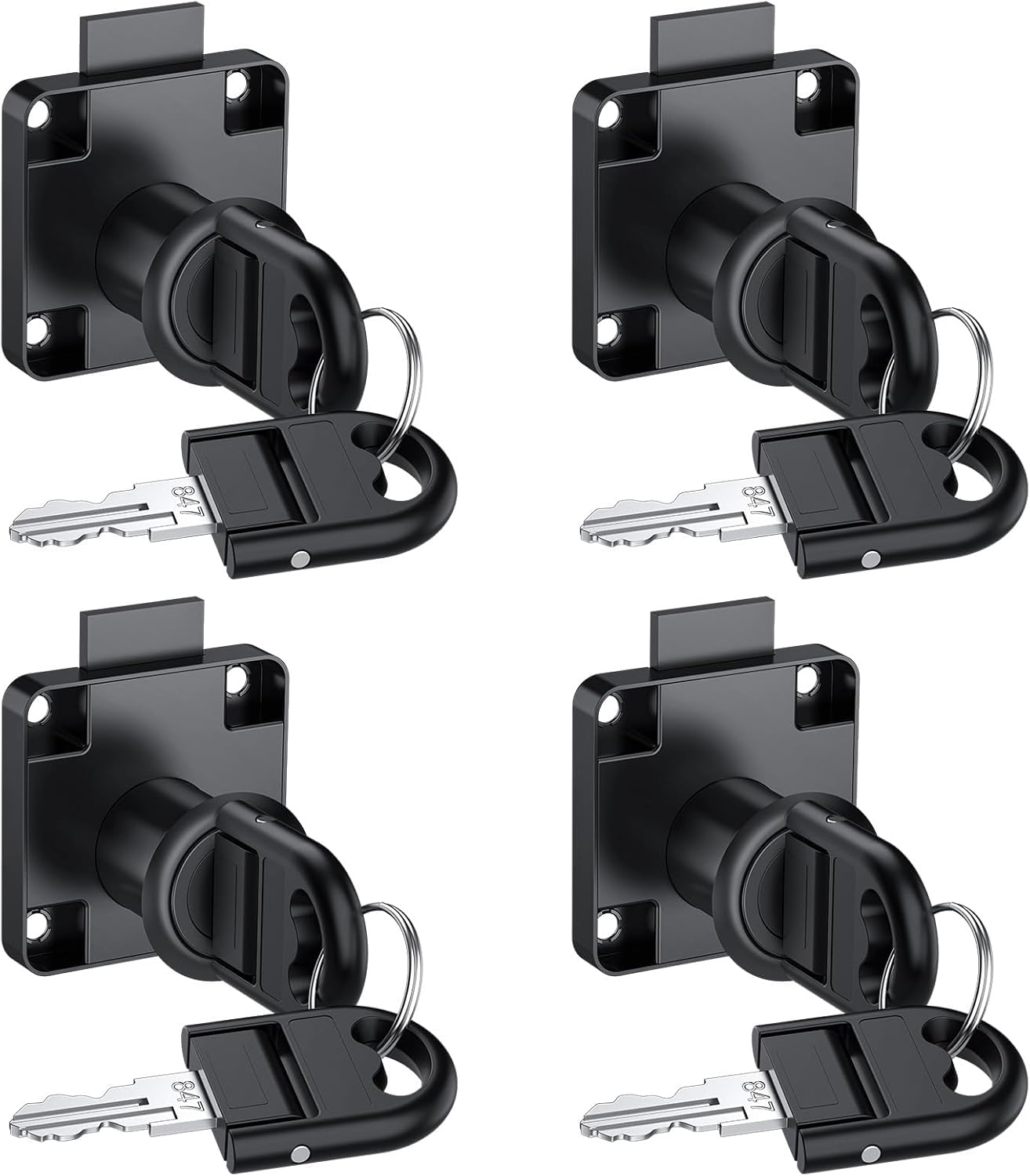 Tanice Cabinet Locks, 4 Pack Furniture Lock Zinc Alloy Cam Security ...