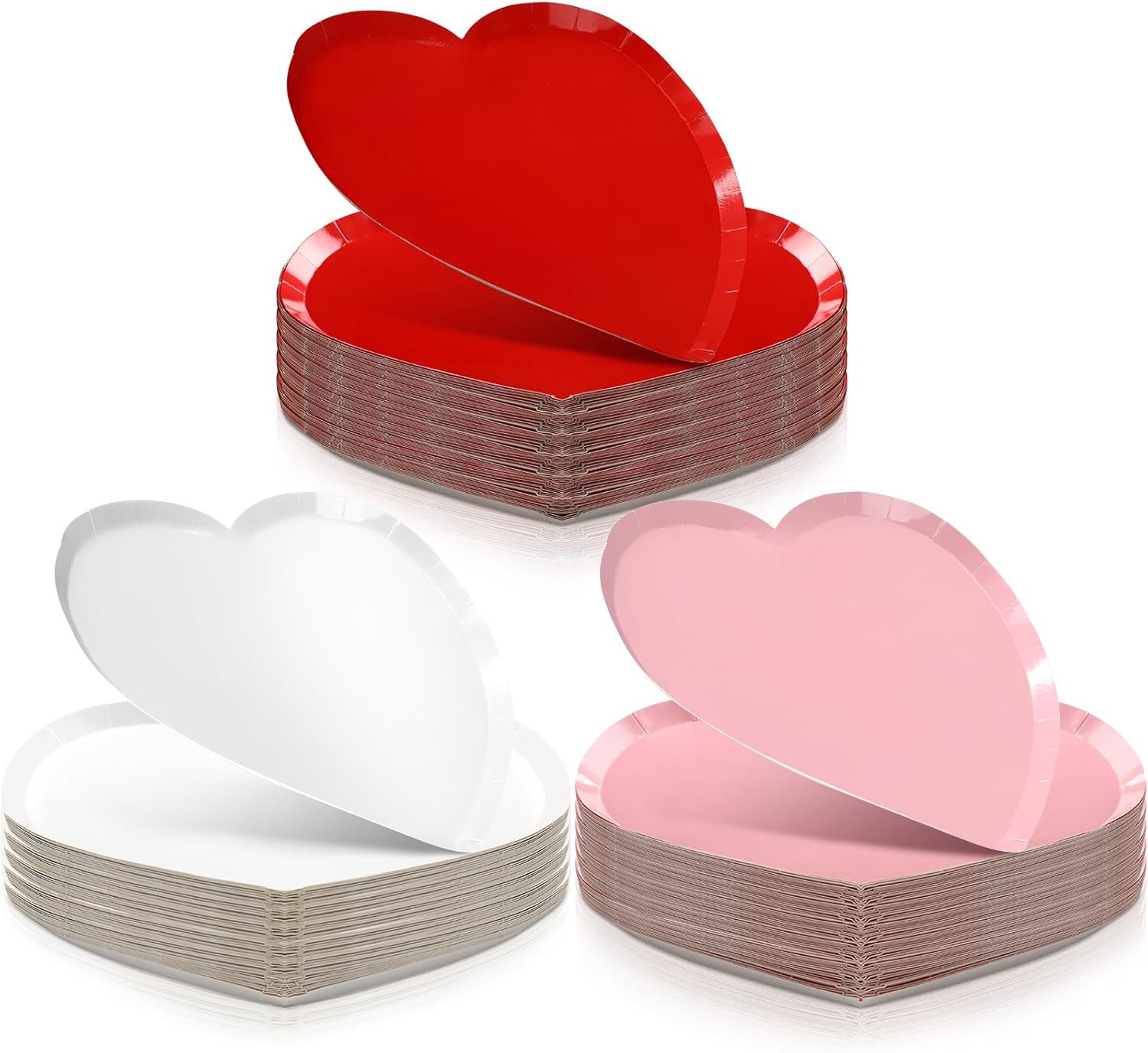 Amazon.com: FillTouch 60 Pcs Heart Shaped Dessert Plates - 9.45 Inch ...