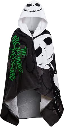 The Nightmare Before Christmas Hooded Towel Jack Skellington Poncho 100 ...
