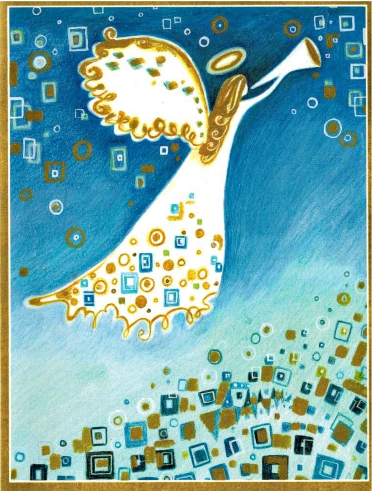 Amazon.com : Caspari Klimt Angel Christmas Cards Set of 24 Cards ...