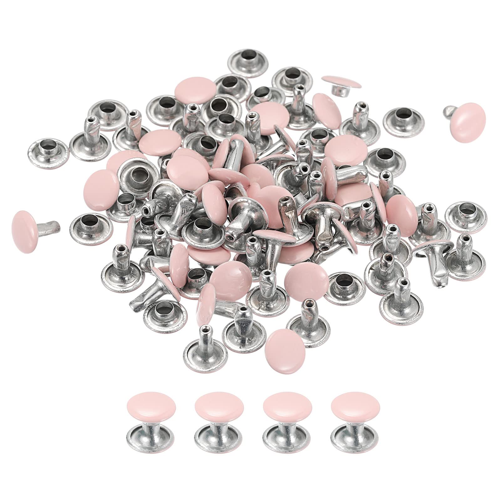 Amazon.com: uxcell 60 Sets Leather Rivets, 8mm Double Cap Rivets 8.5mm ...