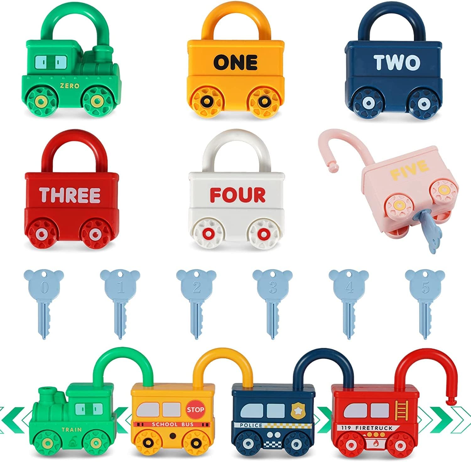 Baby-G Montessori Toys,Lock with Key Numbers Matching & Countingfor 3 ...