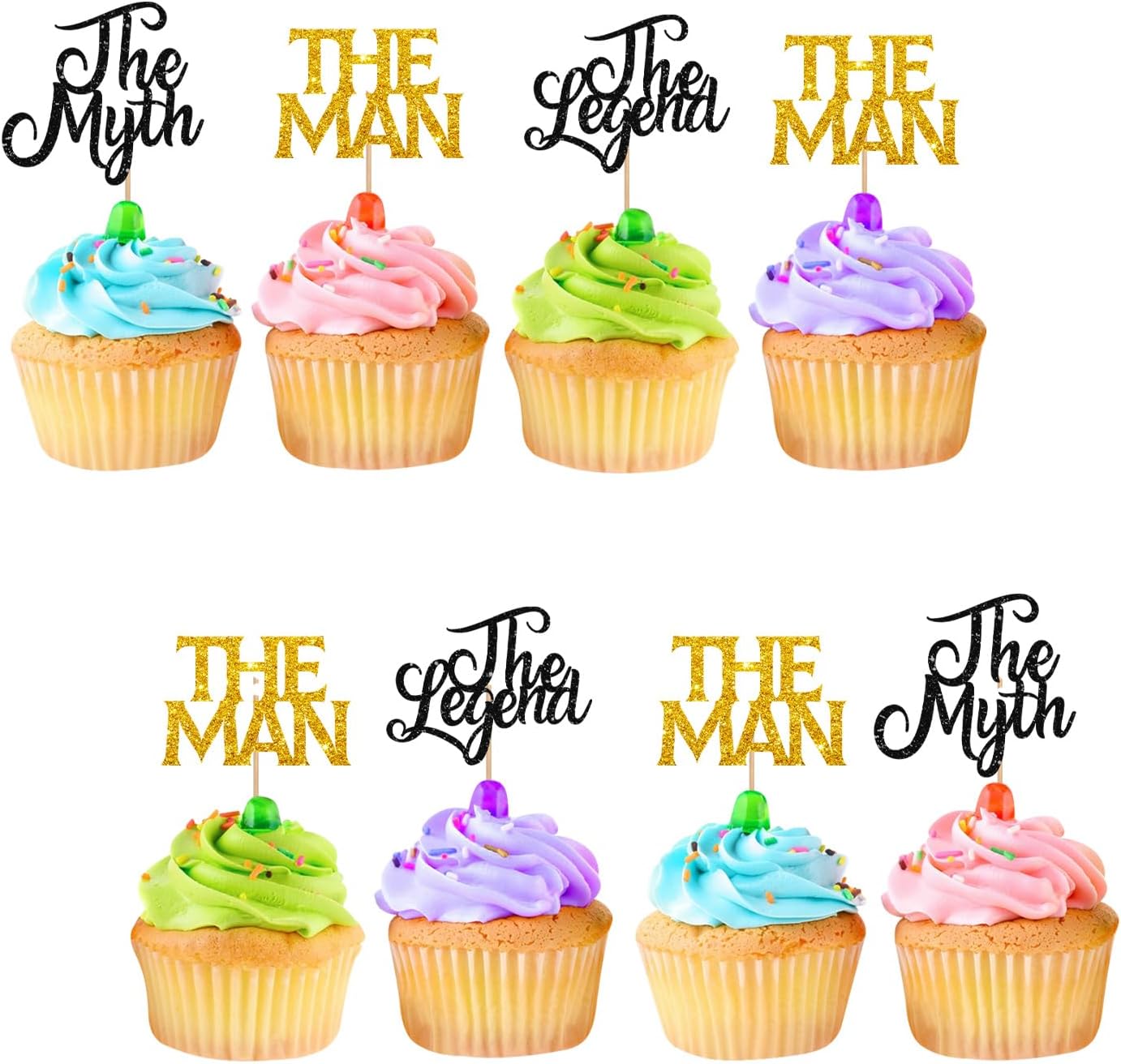 Amazon.com: 24pcs The Man The Myth The Legend Cupcake Toppers for ...