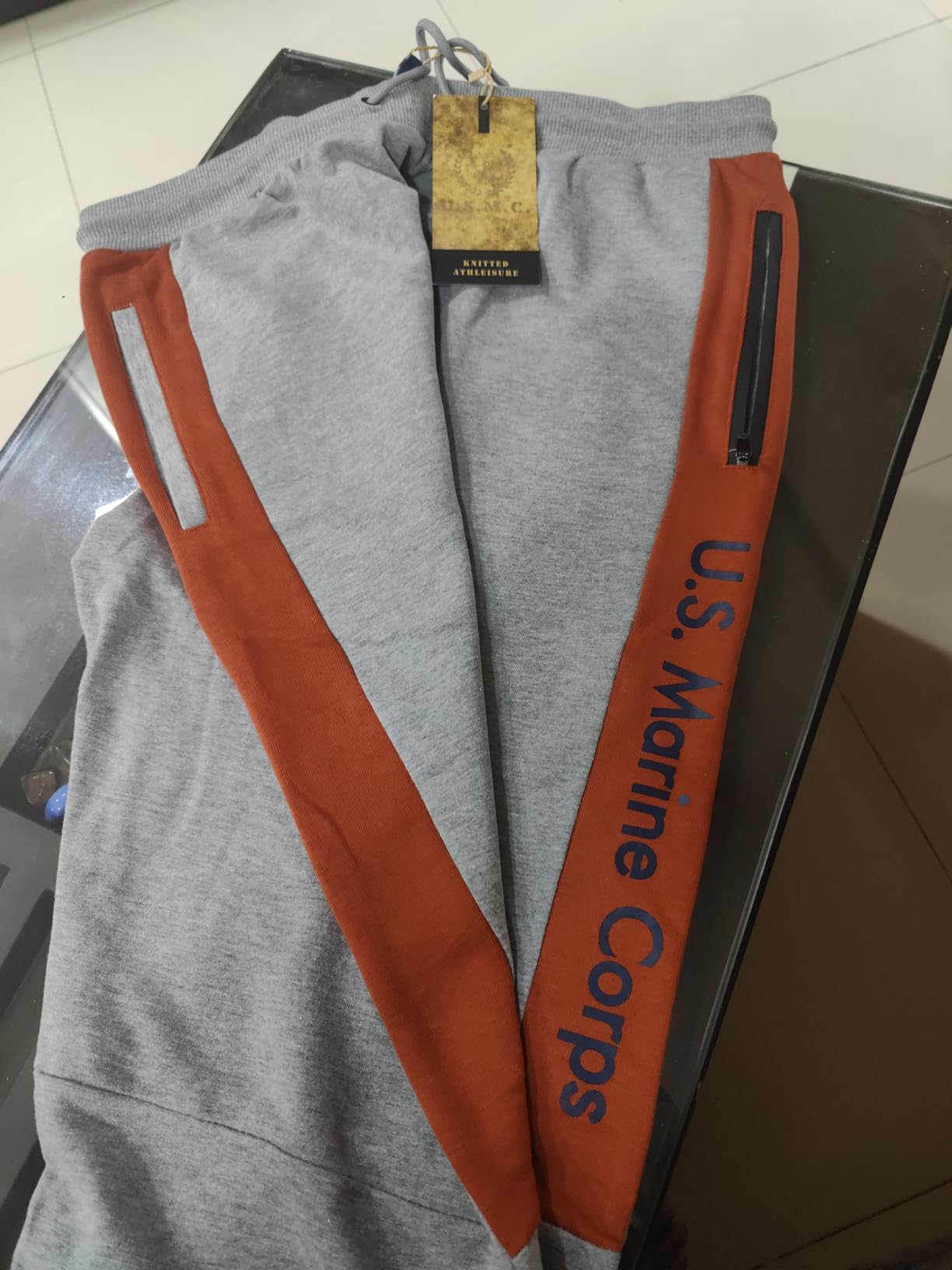 USMC Mens Lounge Bottom Pure Cotton Drawstring Regular Fit Casual ...