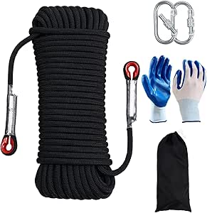 Amazon.com: Climbing Rope 8mm 65Ft (20m) Static Climbing Rope Outdoor ...