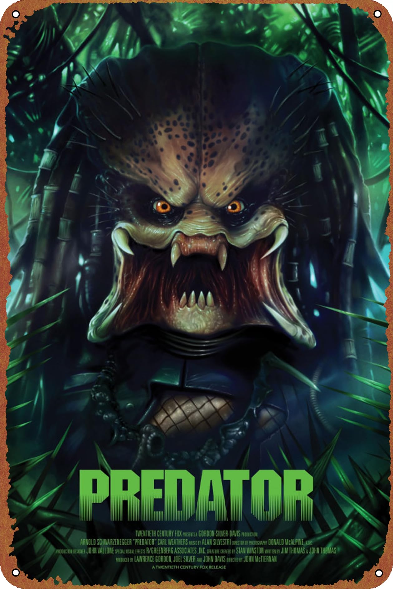 Amazon.com : Predator Movie Poster Vintage Look Tin Metal Sign Wall ...