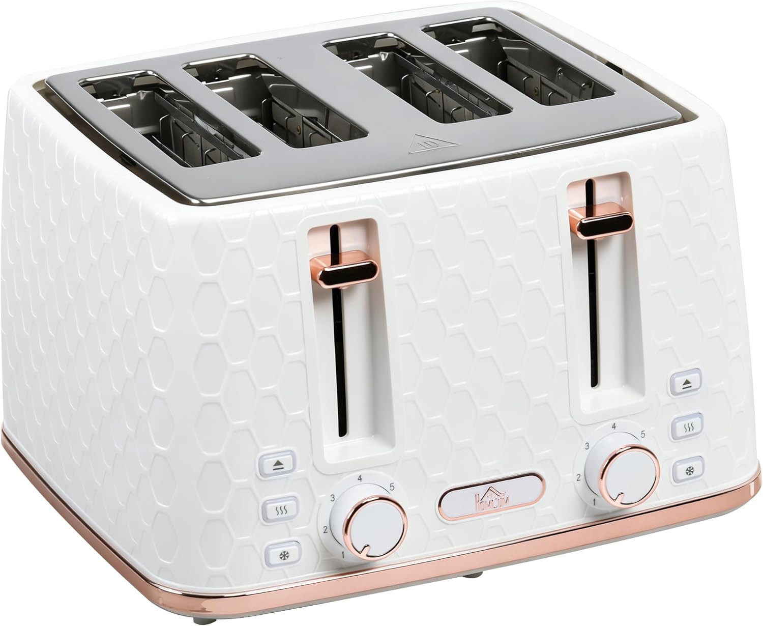 HOMCOM 4 Slice Toaster with 7 Browning Levels, High Lift, Reheat ...