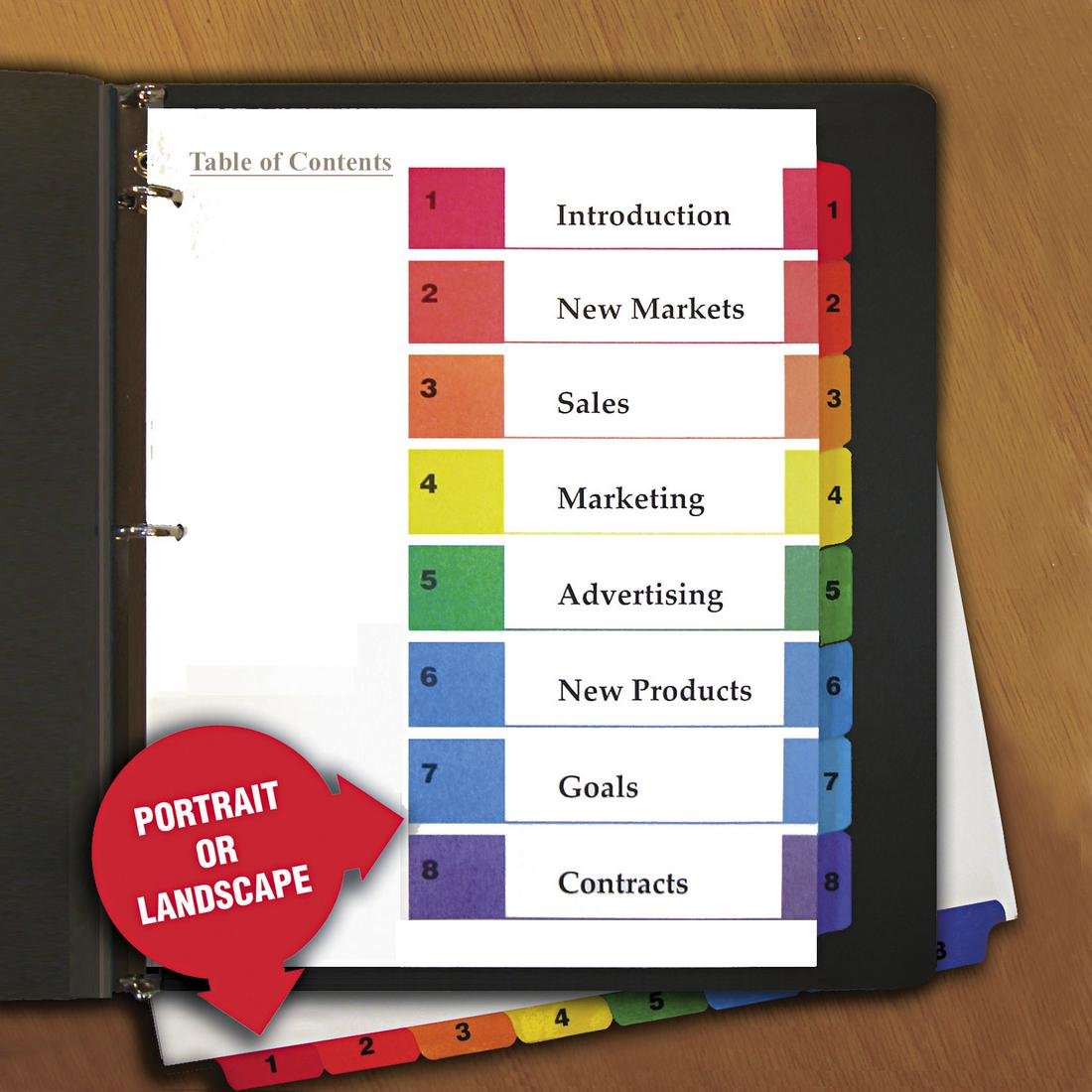 Amazon.com : Universal Deluxe Table of Contents Dividers for Printers ...