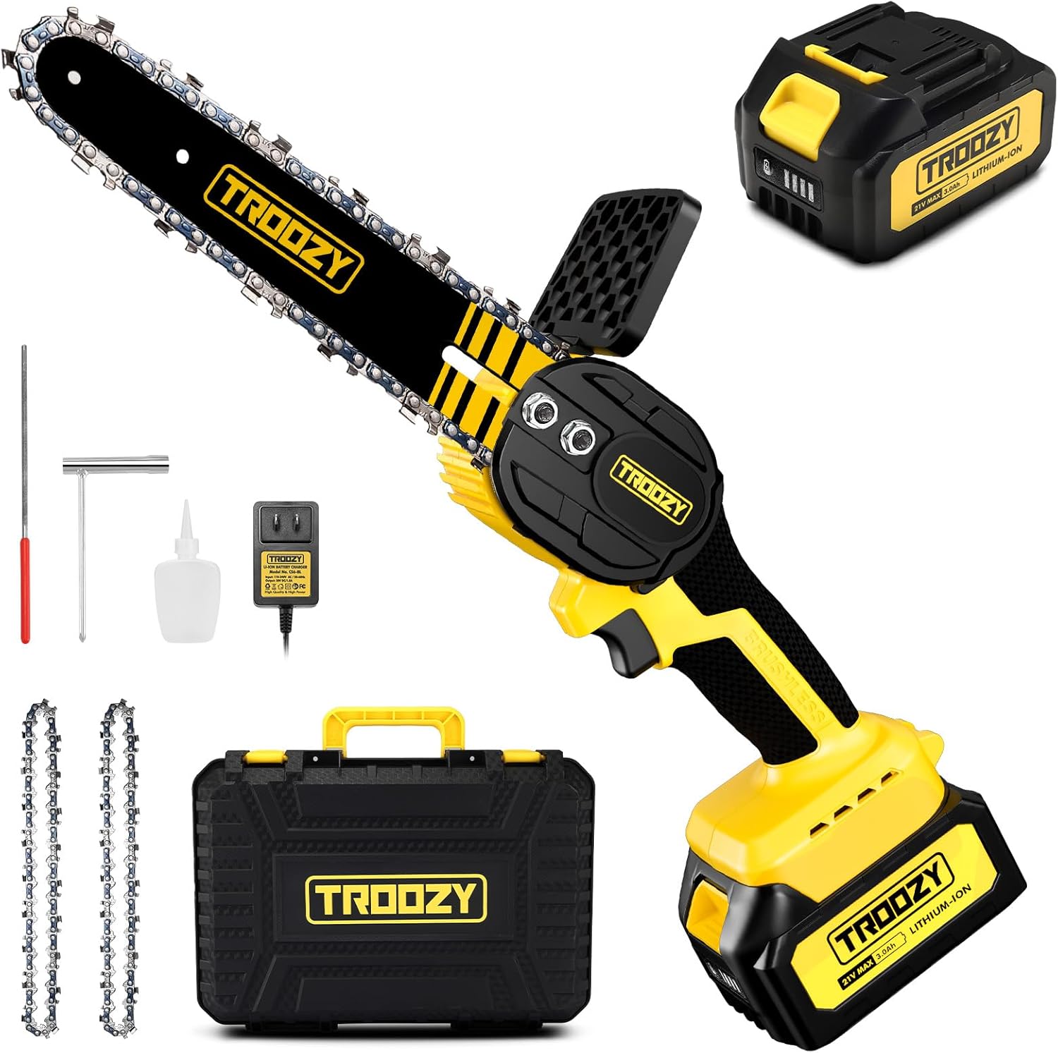 Amazon.com : Mini Chainsaw Cordless 6 Inch, Brushless Electric Handheld ...