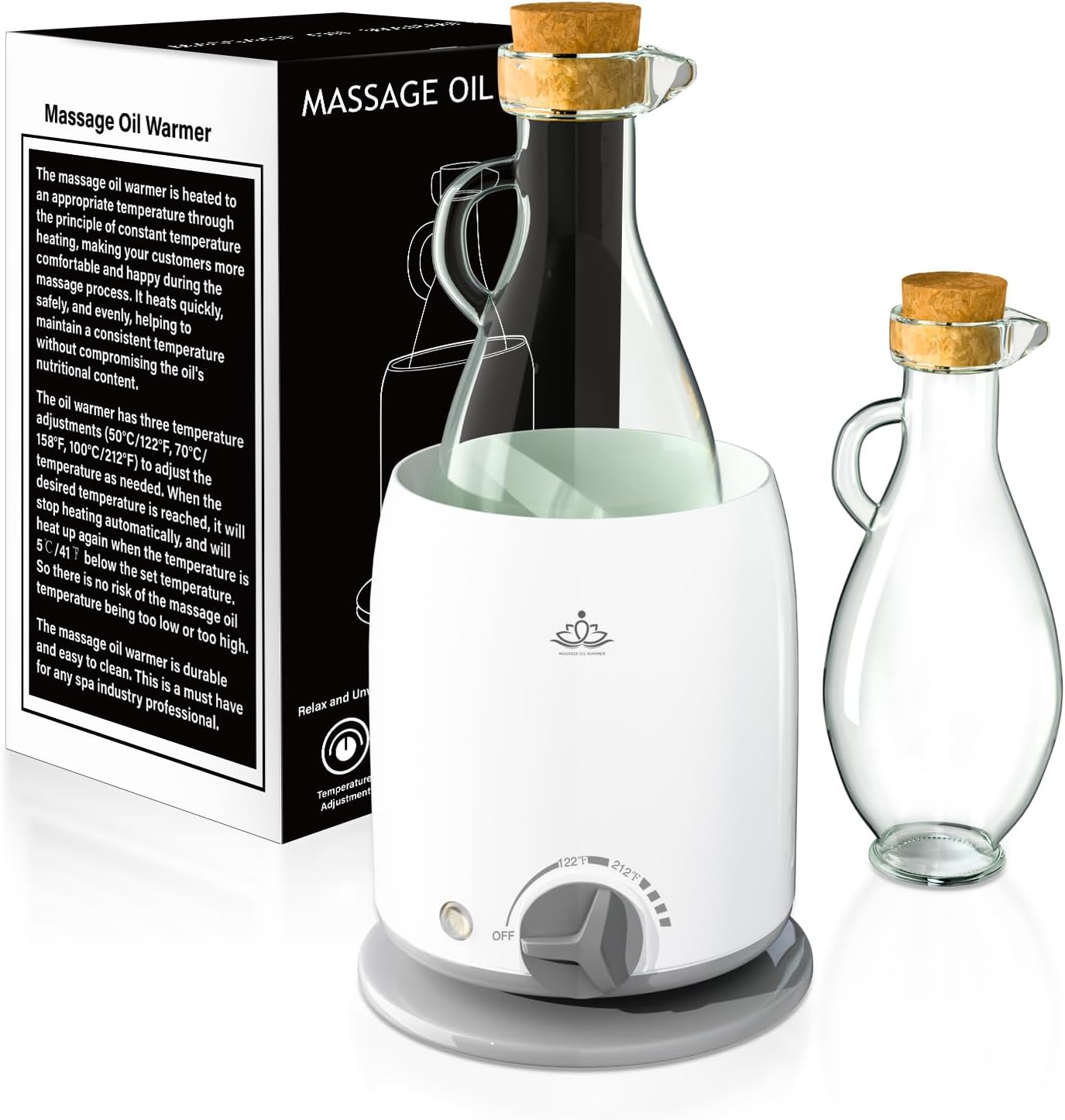 Amazon.com : Oil Warmer for Massage With Glass Bottle - Professional ...