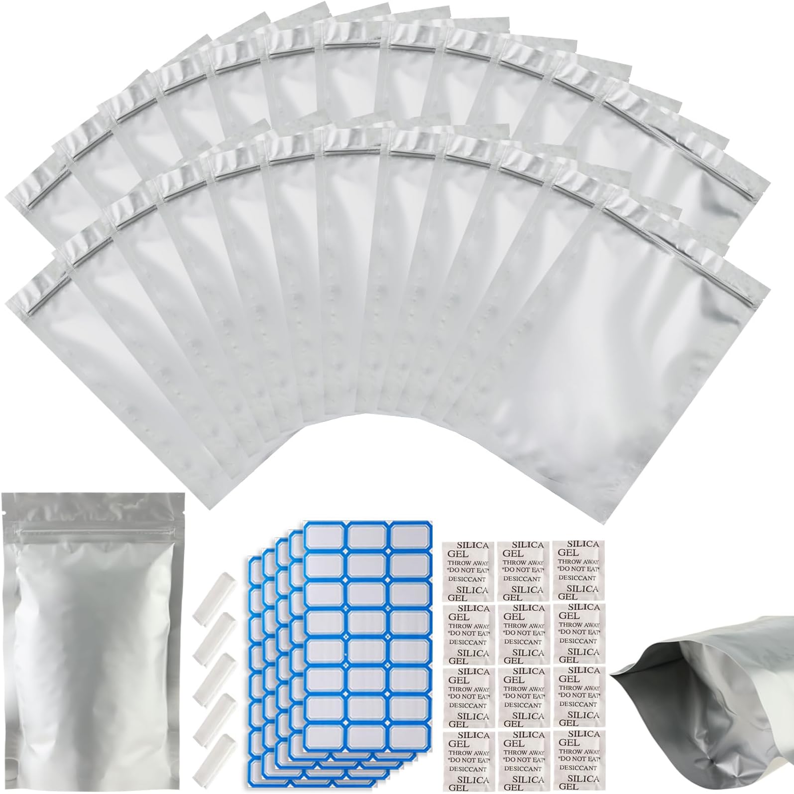 Amazon.com: 50 Mylar Bags for Food Storage - 0.5 and 1 Gallon Mylar ...