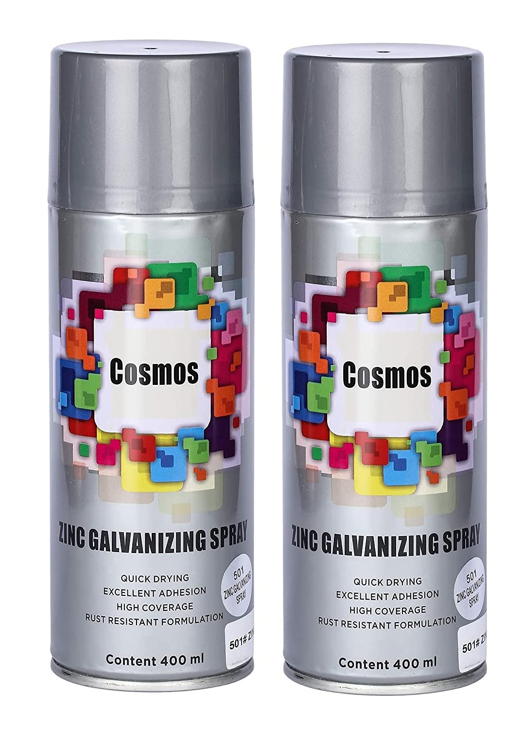 Cosmos Paints Zinc Galvanizing Spray Paint, 400 ml (Pack of 2) : Amazon ...
