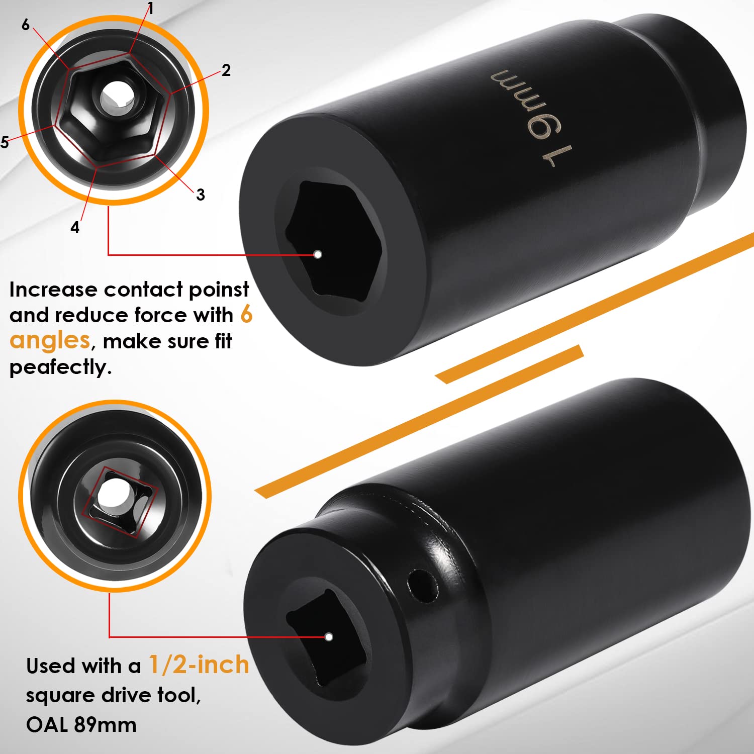 Snapklik.com : 19mm Harmonic Balancer Socket 77080 & 50mm Crankshaft ...